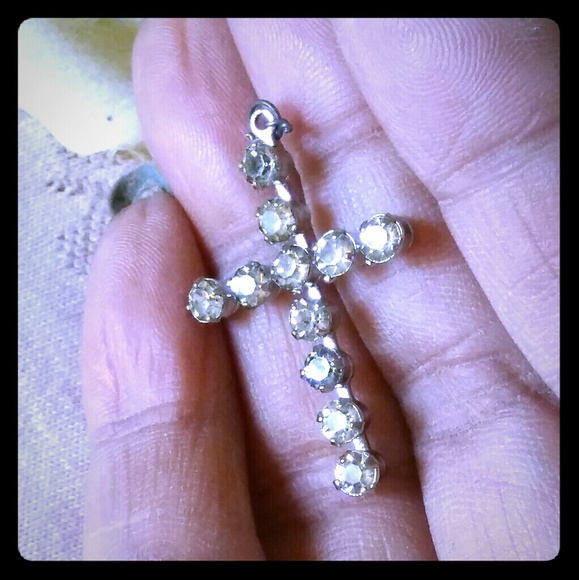 Jewelry | Vintage Rhinestone Cross Pendant | Poshmark